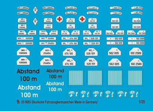 Peddinghaus-Decals 0693 Number Plates Wehrmacht And Waffen SS No. 2