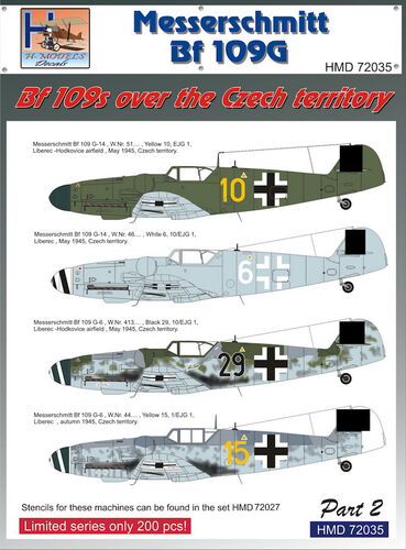 H-Model Decals D72035 Messerschmitt Bf-109 G-6/14 Over the Czech Territory (Part 2)
