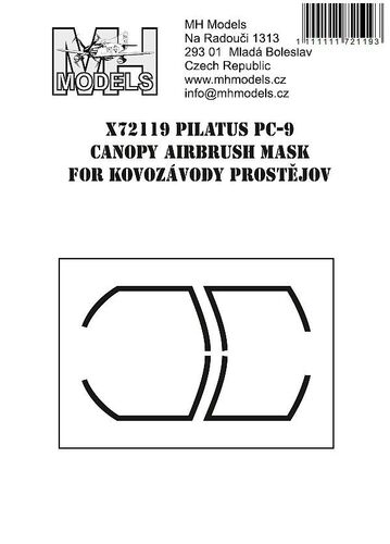 MH Models X72119 Pilatus PC-9 Canopy Airbrush Mask For Kovozávody Prostějov