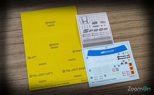 ZoomOn ZD002 Honda Civic EG6 - Metal Sticker (for Hasegawa Kits)