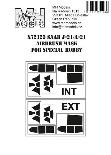 MH Models X72123 SAAB J-21/A-21 Airbrush Mask For Special Hobby