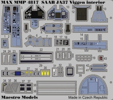 Maestro Models P4817 SAAB JA37 Viggen interior