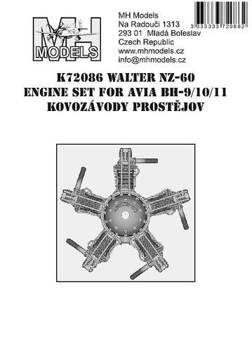 MH Models K72086 Walter NZ-60 Engine Set For Avia BH-9/10/11 Kovozavody Prostejov