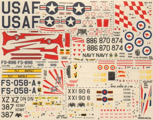 Modeldecal 050 F-84 G / A-4 G / SA-330 B Puma / Hawk T.1 and Jaguar GR.1 Decals
