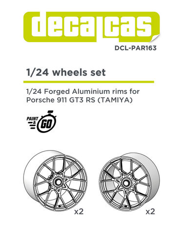 Decalcas PAR163 Porsche 911 GT3 RS - Wheels Set Forged Aluminium Rims (for Tamiya 24370 Kit)
