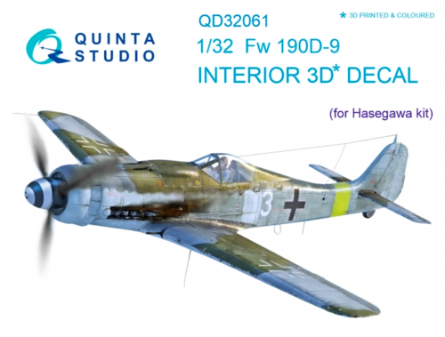 Quinta Studio QD32061 FW 190D-9 3D-Printed and coloured Interior on decal paper