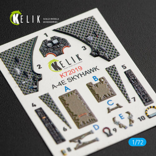 KELIK K72019 A-4E Skyhawk Interior 3D Decals For Fujimi And Hobby 2000 Kit