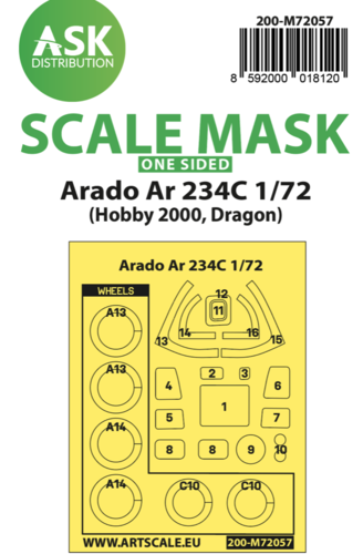 Art Scale Kit M72057 Arado Ar-234 C one-sided express