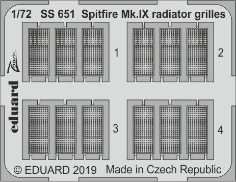 Eduard SS651 Spitfire Mk.IX radiator grilles EDUARD