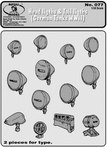 Royal Model di R. Reale 077 Head lights-tails light German tanks