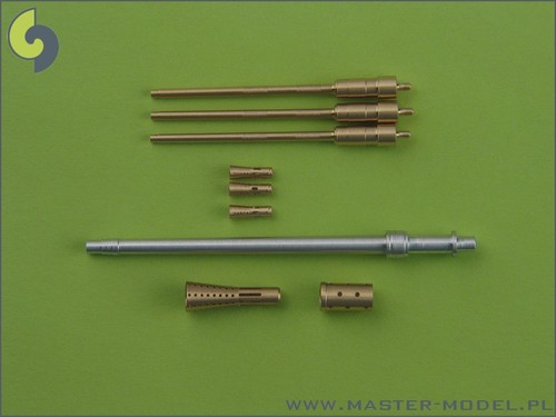 Master SM-35-003 Schnellboot Typ S-100 armament gun barrels - Flak M42 3,7cm (1pcs) and Flak 38 20mm (3pcs)