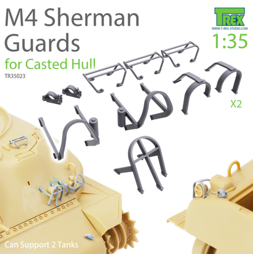 T-Rex Studio 35023 M4 Sherman Guards Set for Casted Hull can support 2 tanks
