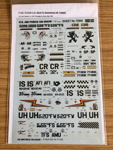 Check Six 72006 US Air Force On Show - Decals for: F-16C, A-10A, F-111E and F-15C