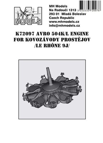 MH Models K72097 Avro 504K/L Engine For Kovozávody Prostějov (Le Rhône 9J)