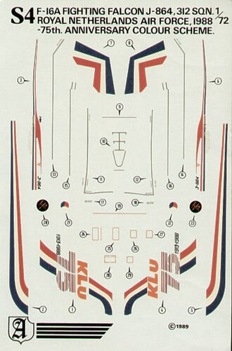 Almark S04 General-Dynamics F-16 A Fighting Falcon - Royal Netherlands Air Force (1 scheme)