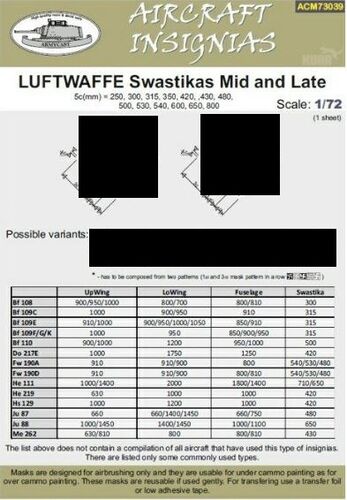 Armycast ACM73039 Luftwaffe Swastikas Mid and Late