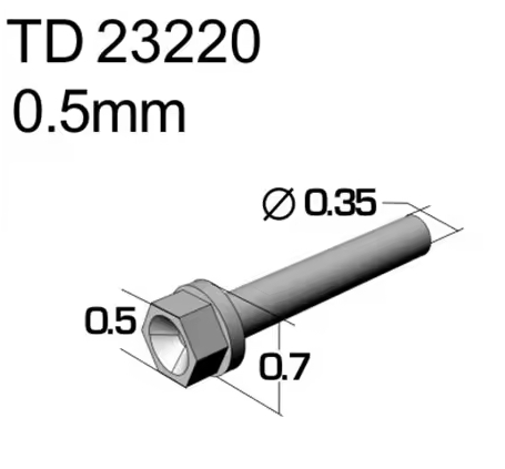 Top Studio TD23220 0.5 mm Hex Rivets A (10 pcs)