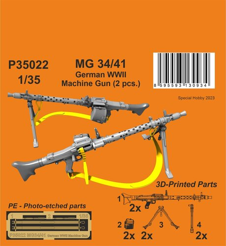 CMK P35022 MG 34/41 German WWII Machine Gun (2pcs)