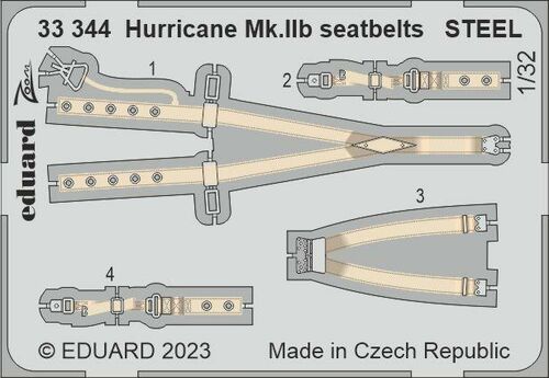 Eduard 33344 Hurricane Mk.IIb seatbelts STEEL REVELL