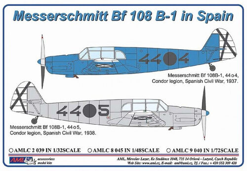 AML C9040 Messerschmitt Bf 108 B-1 in Spain Decal Set