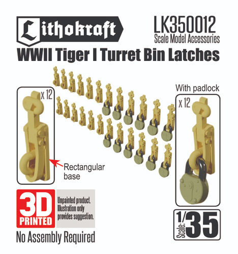 Lithokraft Range 350012 WWII Tiger I Turret Bin Latches