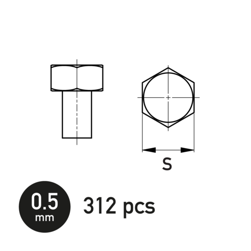 GasHans NB01003 Hexagonal Bolt 0.5 mm