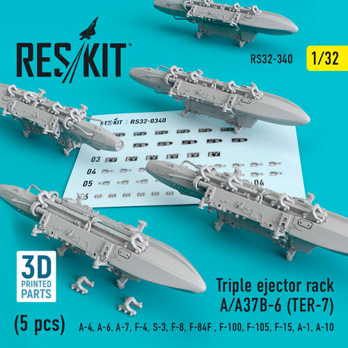 RES/KIT 32-0340 Triple Ejector Rack A/ A37B-6 TER-7 5 pcs A-4, A-6, A-7, F-4, S-3,F-8, F-84F, F-100, F-105, F-15, A-1, A-10