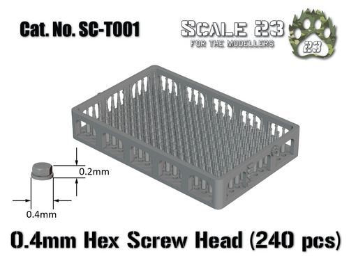 Scale23 SC-T001 0.4mm Hex Screw Head (240 pcs)