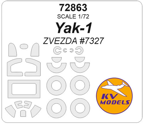 KV Models 72863 Yak-1 Soviet Fighter - Painting Masks (for Zvezda 7327 Kit)