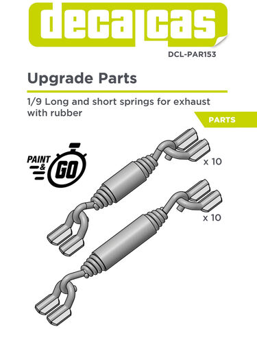 Decalcas PAR153 Long and Short Springs for Exhausts with Rubber (10 + 10 pcs)