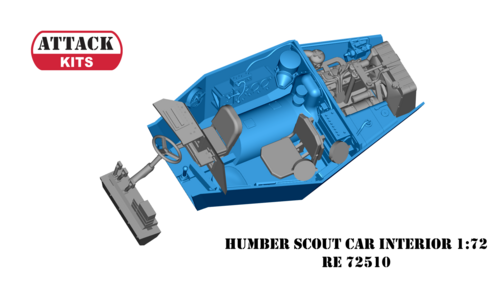 Attack RE72510 Humber Scout Car - 3D-Printed Full Interior and Engine (for Attack Kits)