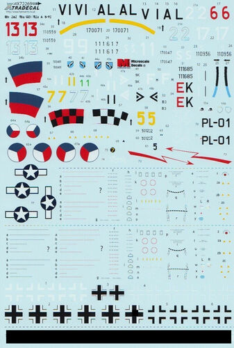 Xtradecal 72269 Messerschmitt Me-262 A-1a / U3 / A2A / S-92 (12 schemes)