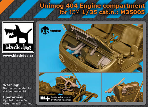 Black Dog M35005 Unimog 404 Engine Compartment (For ICM)