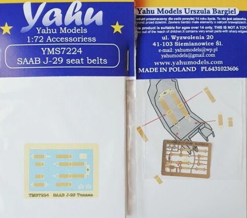 Yahu Models S7224 SAAB J-29 Tunnan seat belts