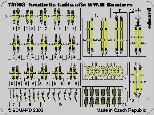 Eduard 73003 Seatbelts Luftwaffe WWII Bombers