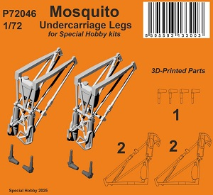 CMK P72046 de Havilland Mosquito - 3D-Printed Undercarriage Legs (for Special Hobby Kits)
