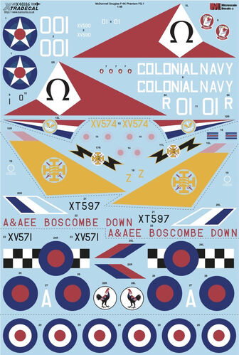Xtradecal 48186 McDonnell-Douglas F-4K Phantom FG.1 (4 schemes)