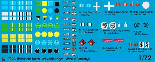 Peddinghaus-Decals 0703 Italian Tank And Vehicle Markings II World War