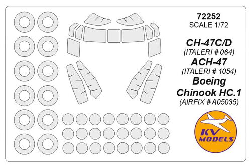KV Models 72252 CH-47C/D / ACH-47 (ITALERI) / Boeing Chinook HC.1 (Airfix) + wheels masks