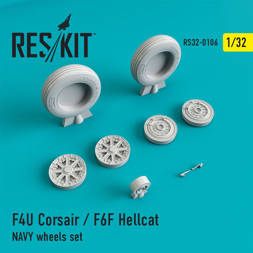 DISCONTINUED RES/KIT 32-0106 F4U Corsair / F6F Hellcat NAVY wheels set