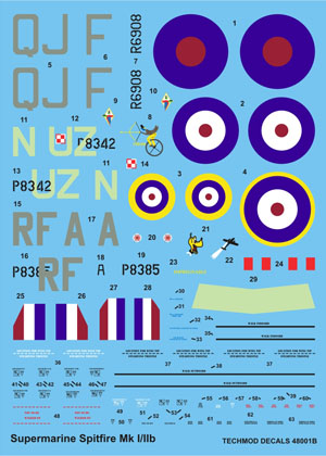 Techmod 48001 Supermarine Spitfire Mk I/IIB