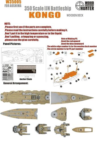 Flyhawk W35005 WWII IJN Battleship Kongo (for Aoshima 04117）