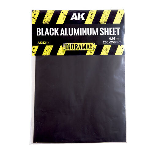 AK-Interactive 8314 Black Aluminium Sheet 150um (Micrometer) 200x250mm