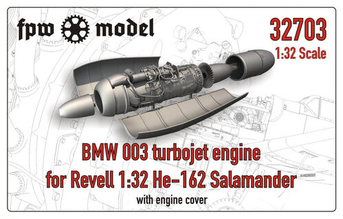 FPW Model 32703 BMW 003 Turbojet Engine For He-162 Salamander (With Engine Cover) (For Revell)