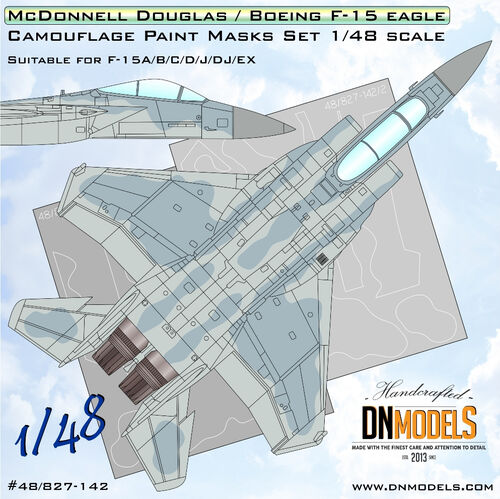 DN Models 48-827-142 McDonnell Douglas/Boeing F-15 Eagle Camouflage Paint Masks Set (Suitable For F-15A/B/C/D/J/DJ/EX)