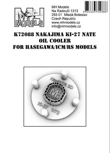 MH Models K72088 Nakajima Ki-27 Nate Oil Cooler For Hasegawa/ICM/RS Models