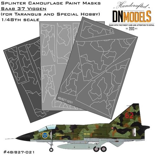 DN Models 48-827-021 Splinter Camo Paint Mask Set Saab 37 Viggen