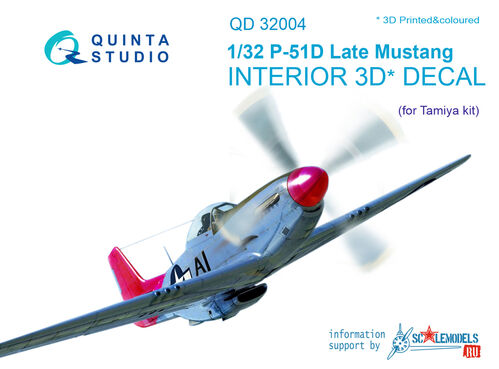 Quinta Studio QD32004 P-51D (Late) 3D-Printed & coloured Interior on decal paper