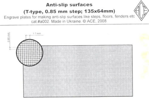 ACE a002 Anti-Slip Surfaces (T-Type, 0.85mm Step, 135mm x 64mm)