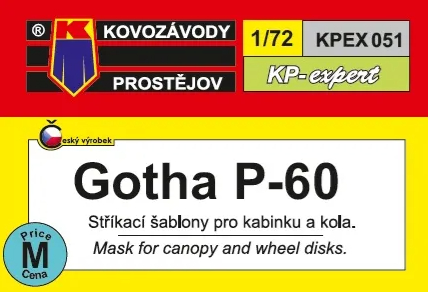 Kovozavody Prostejov KPEX051 Gotha P.60 Canopy Mask (For AZmodel)